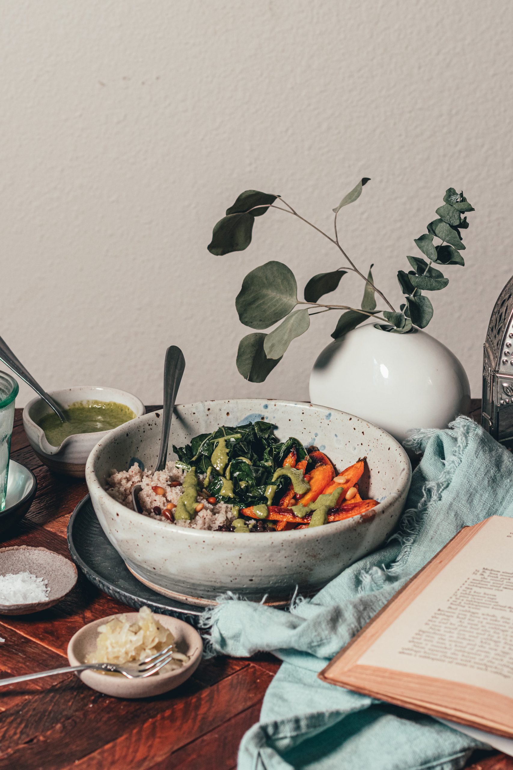 Fonio Bowl with Garlicky Kale & Roasted Carrots | sweet miscellany