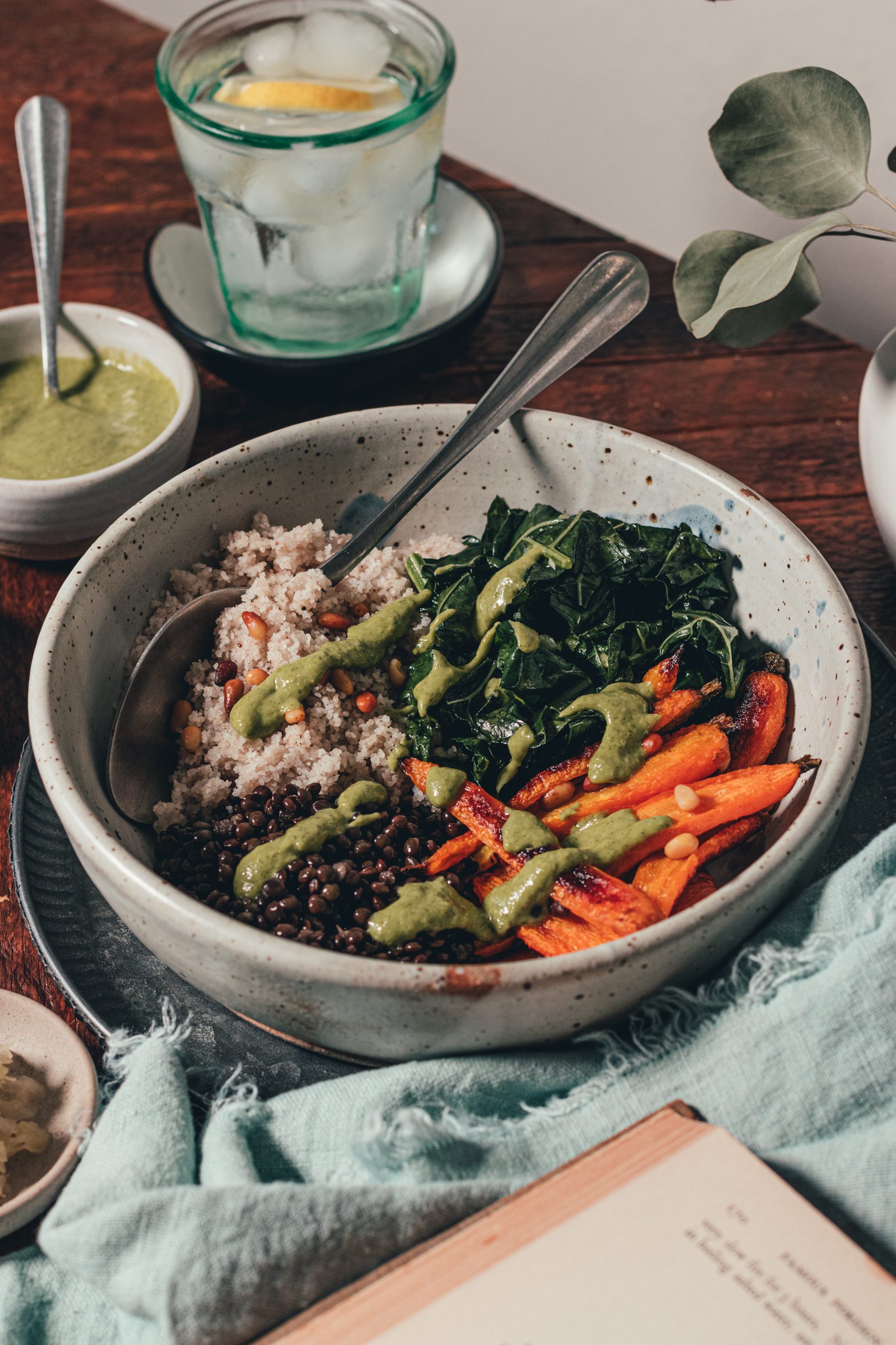 Fonio Bowl with Garlicky Kale & Roasted Carrots | sweet miscellany