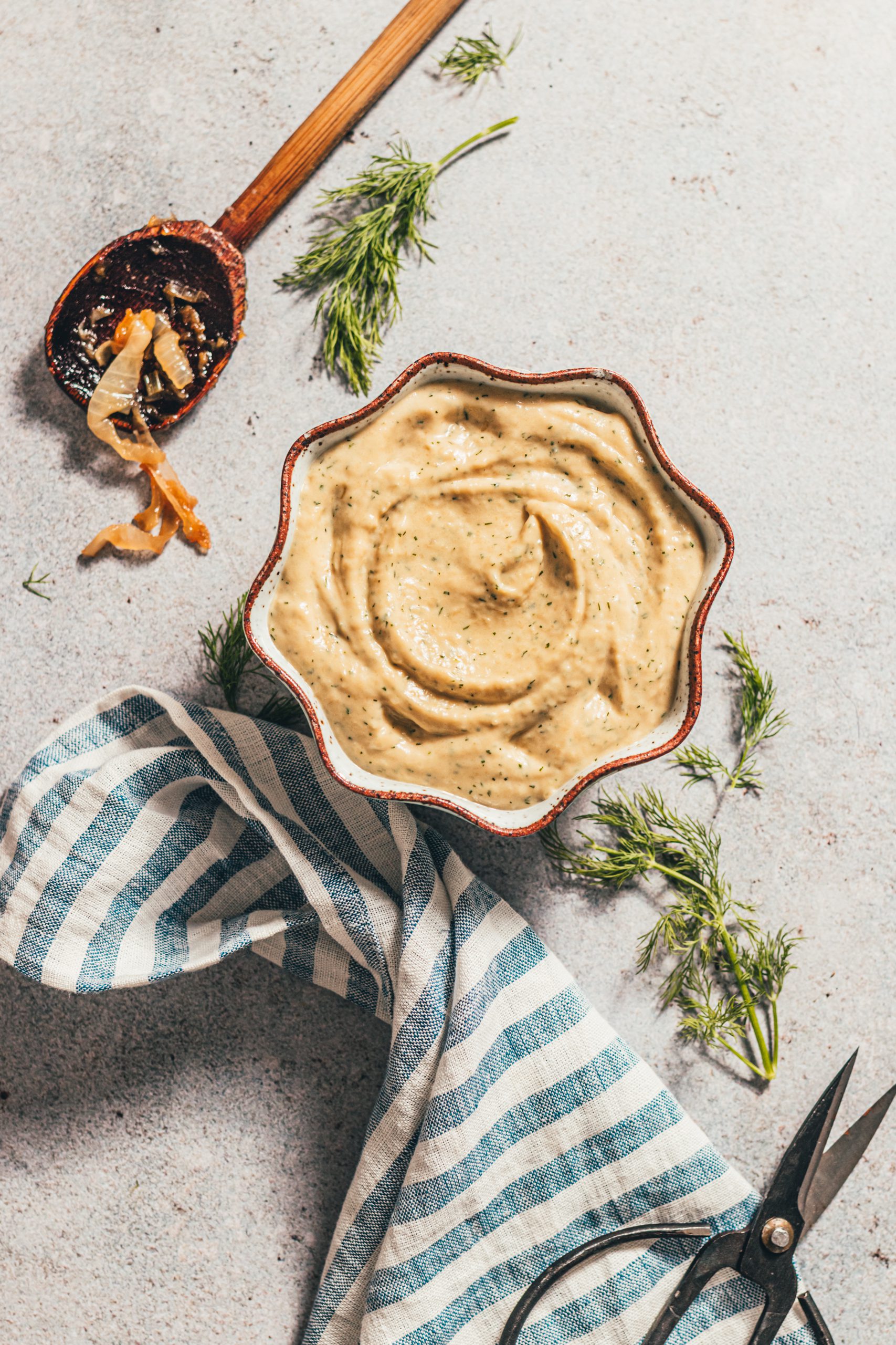 Caramelized Spring Onion Dip with Green Garlic & Dill | sweet miscellany